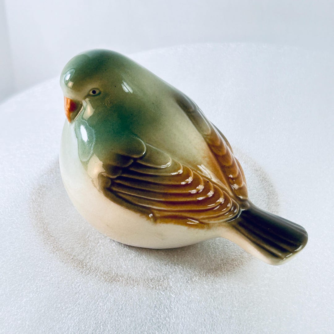 Ceramic Snowbird Junco, Fat Baby Bird, Chubby Bunting, Cottagecore ...