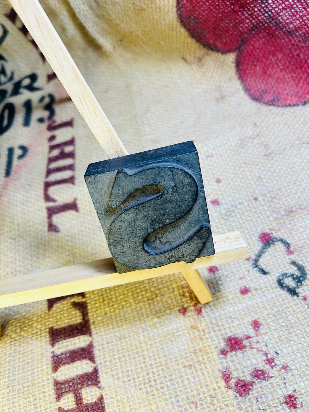 Antique "s" Letter Solid Wood Stamp Bold Typeface for Decor Display ...