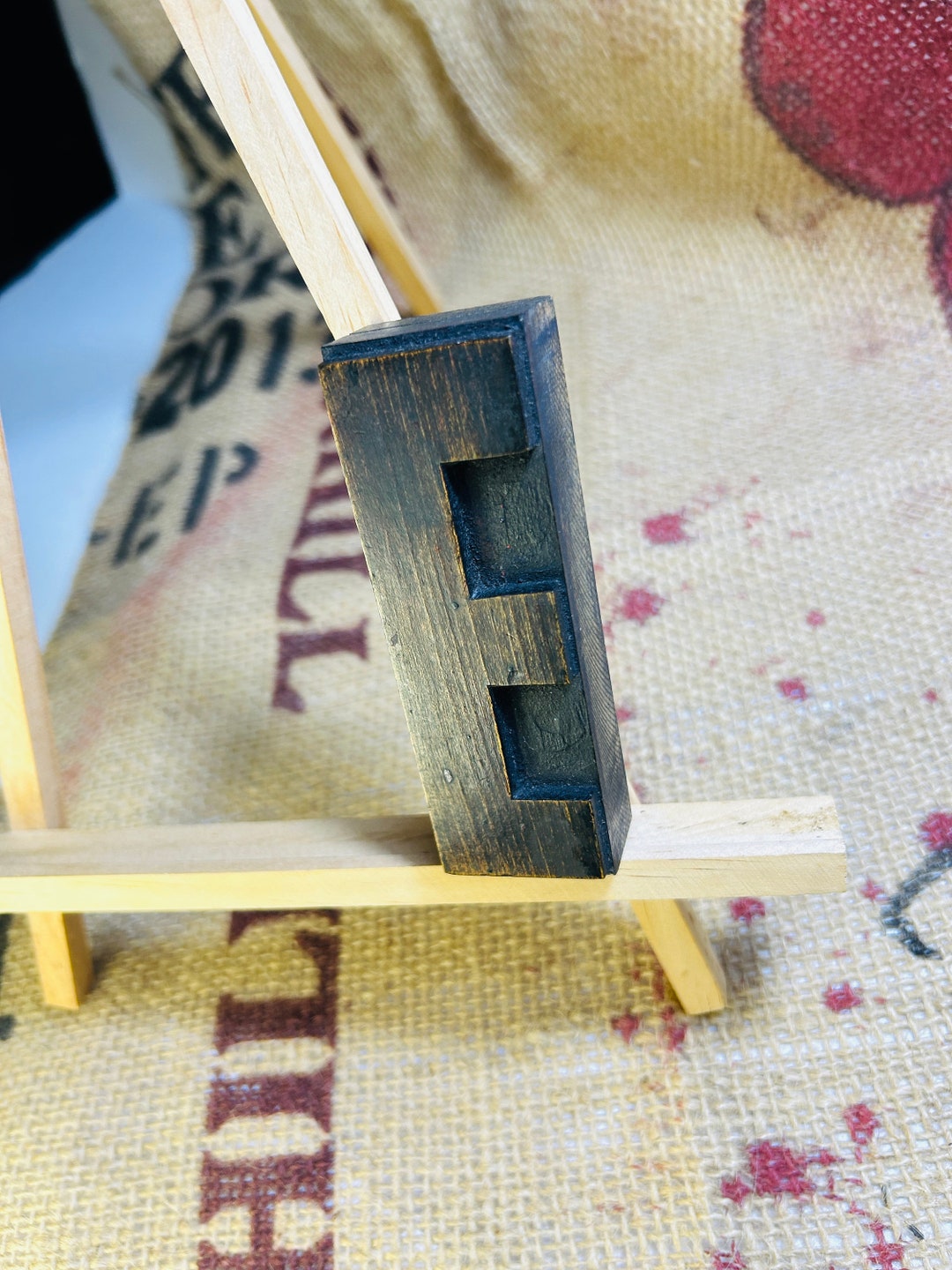 Antique Letter "e" Solid Wood Stamp Bold Typeface, Sans-serif, (4" X 1 ...