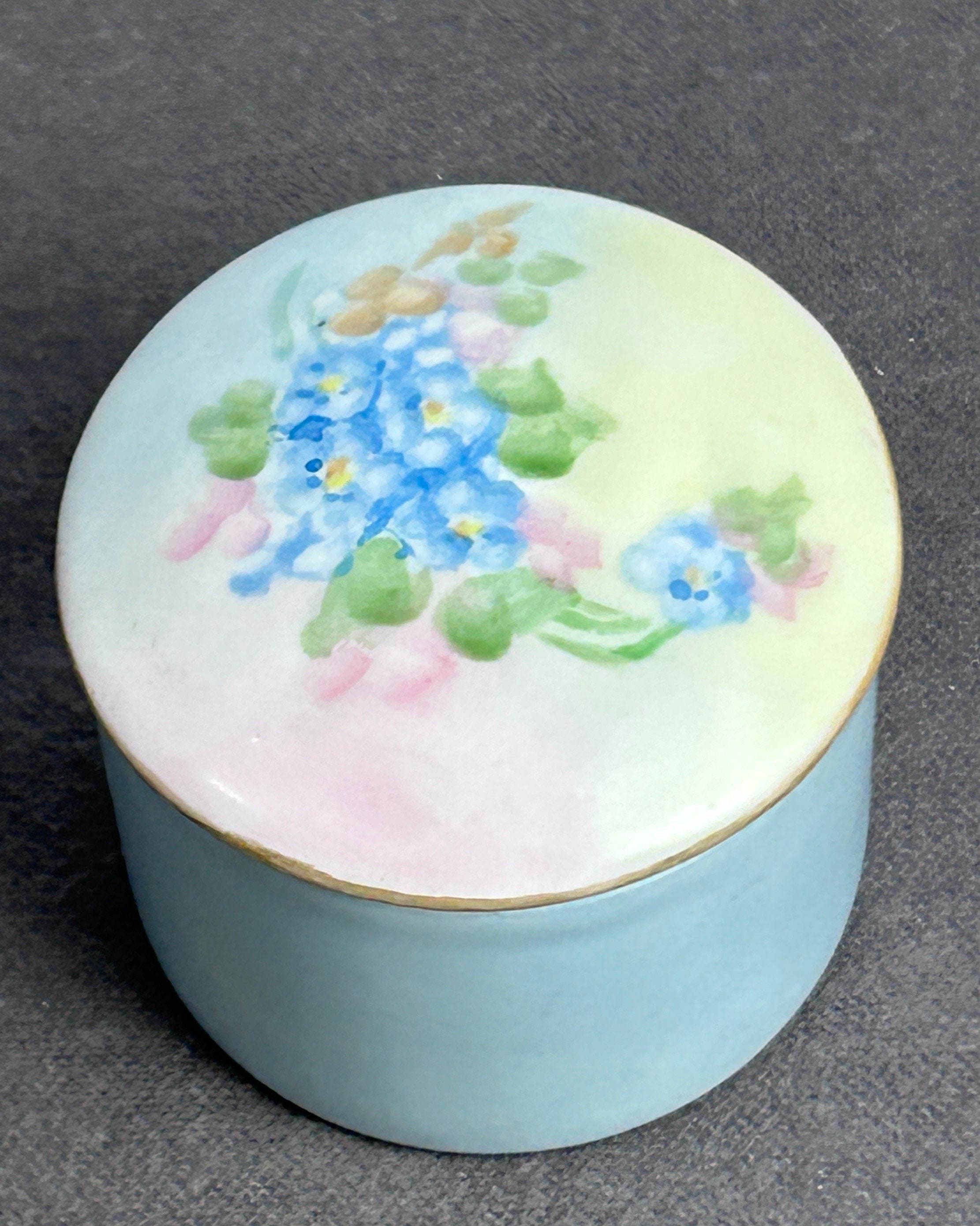 Vintage Hand Painted Bavarian Ceramic Pill, Ointment, Ring Box, Boudoir ...