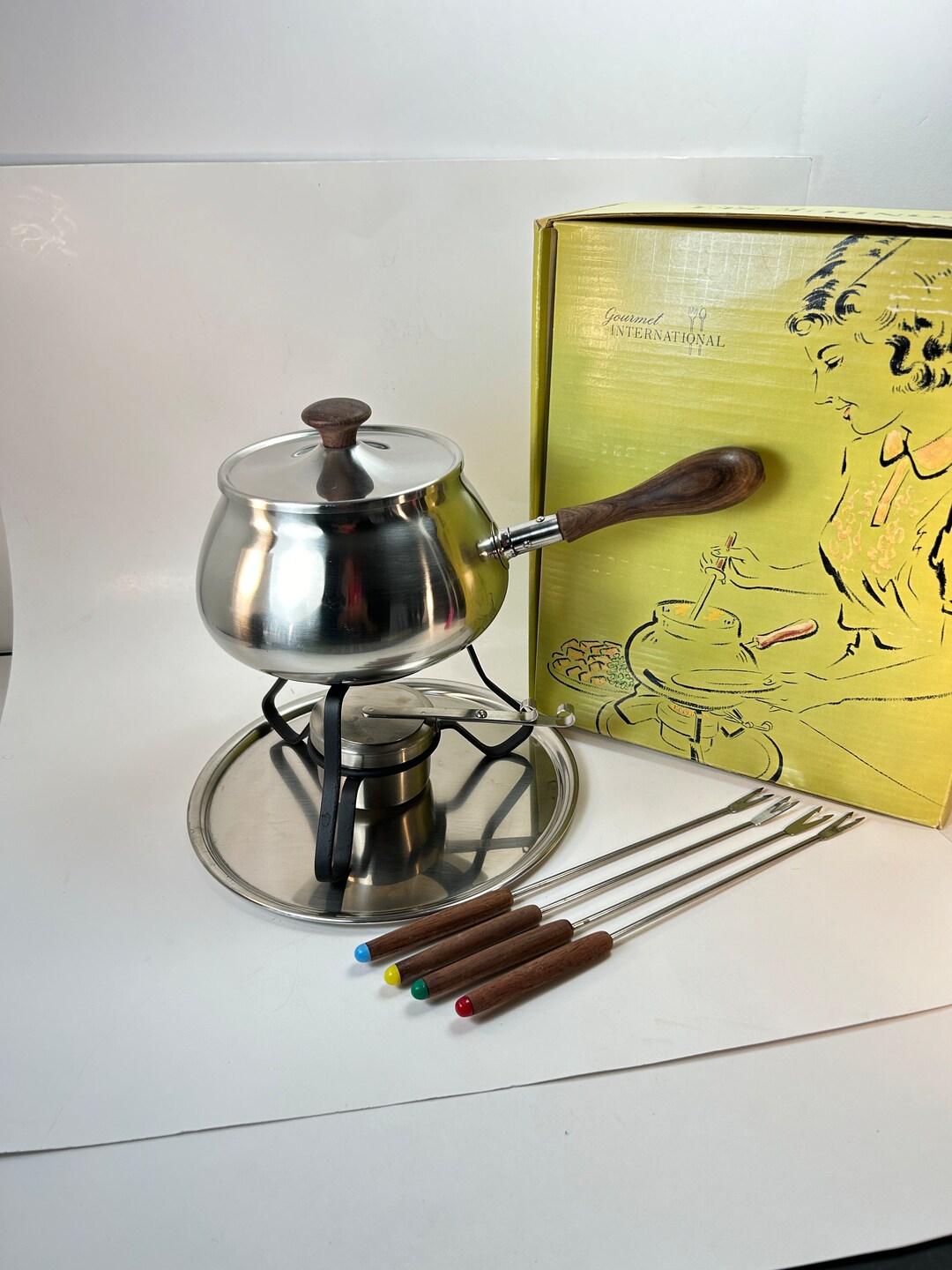 1970s Fondue Set Stainless Complete With Forks in Original Box Gourmet ...