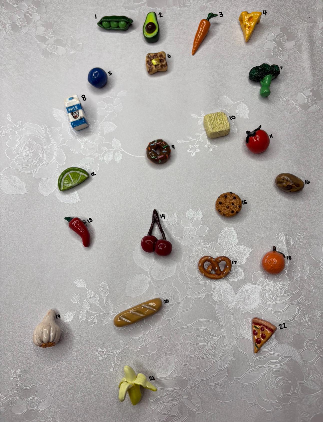 Handmade Clay Food Magnets – Cute Kitchen Fridge Decor – Custom Mini ...