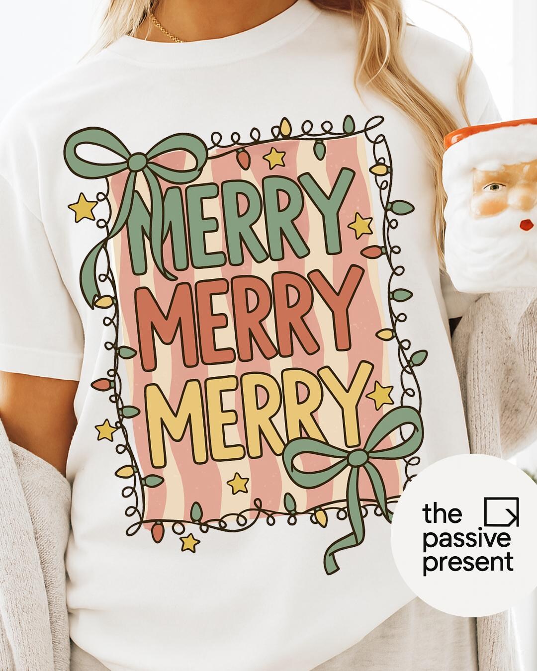 Merry Merry Merry SVG | Cute Christmas PNG | Retro Holiday Shirt Design ...