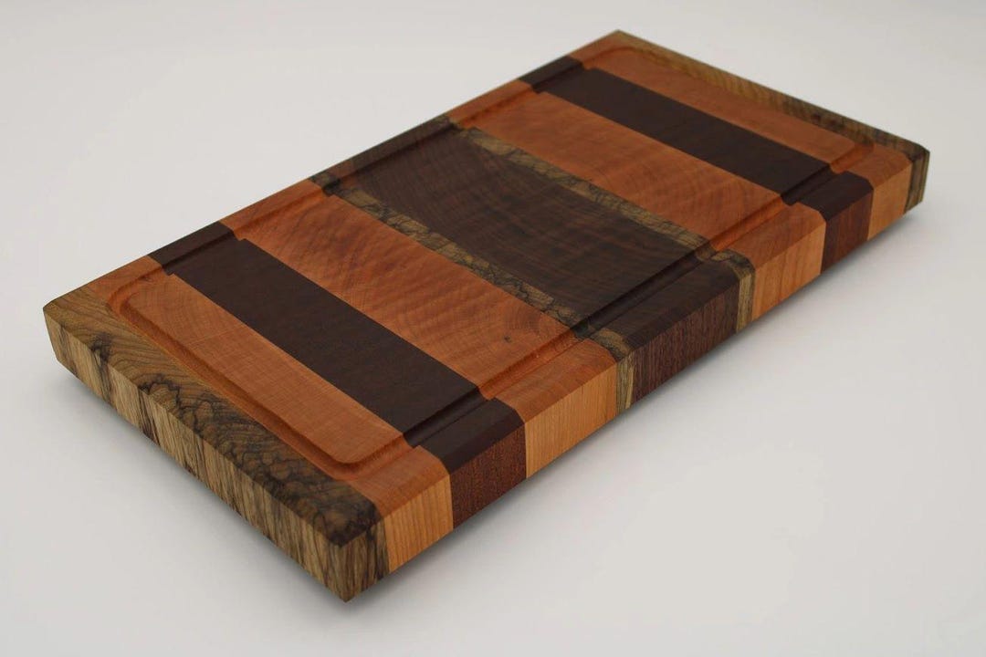 End Grain Stripe Butcher Block BLACK LIMBA - WALNUT - Mahogany - Cherry ...