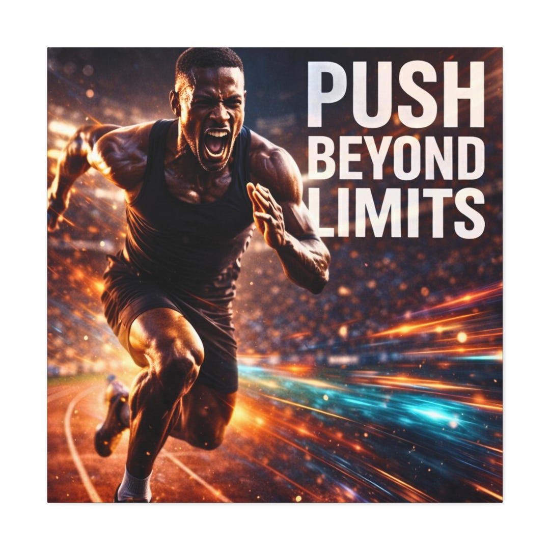 Push Beyond Limits Runner Motivational Wall Art Canvas - Etsy
