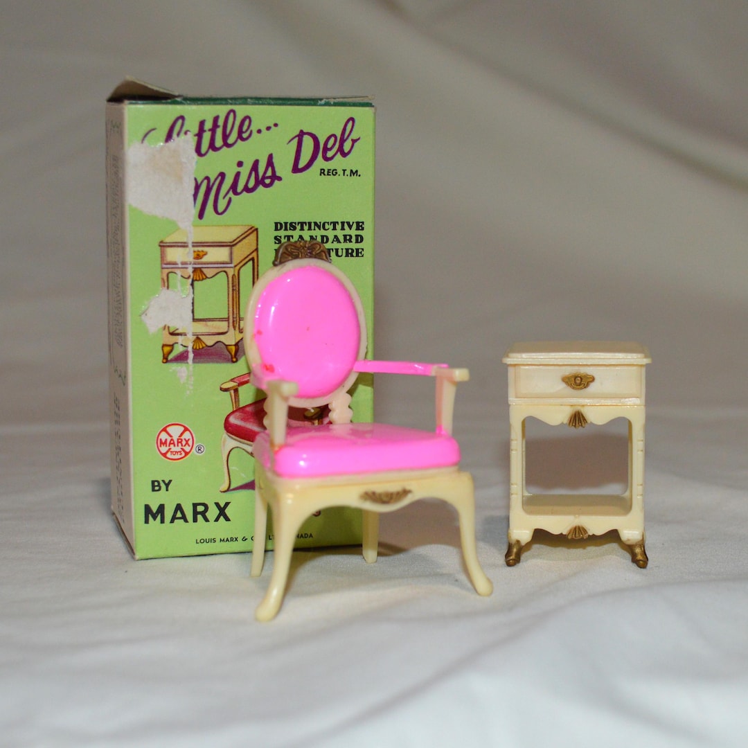 Vintage Little Miss Deb Dollhouse Furniture by Marx - Chair and Night ...