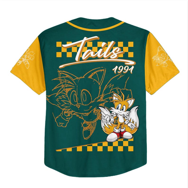 Custom Sonic the Hedgehog Miles Tails Baseball Jersey, Miles Tails ...