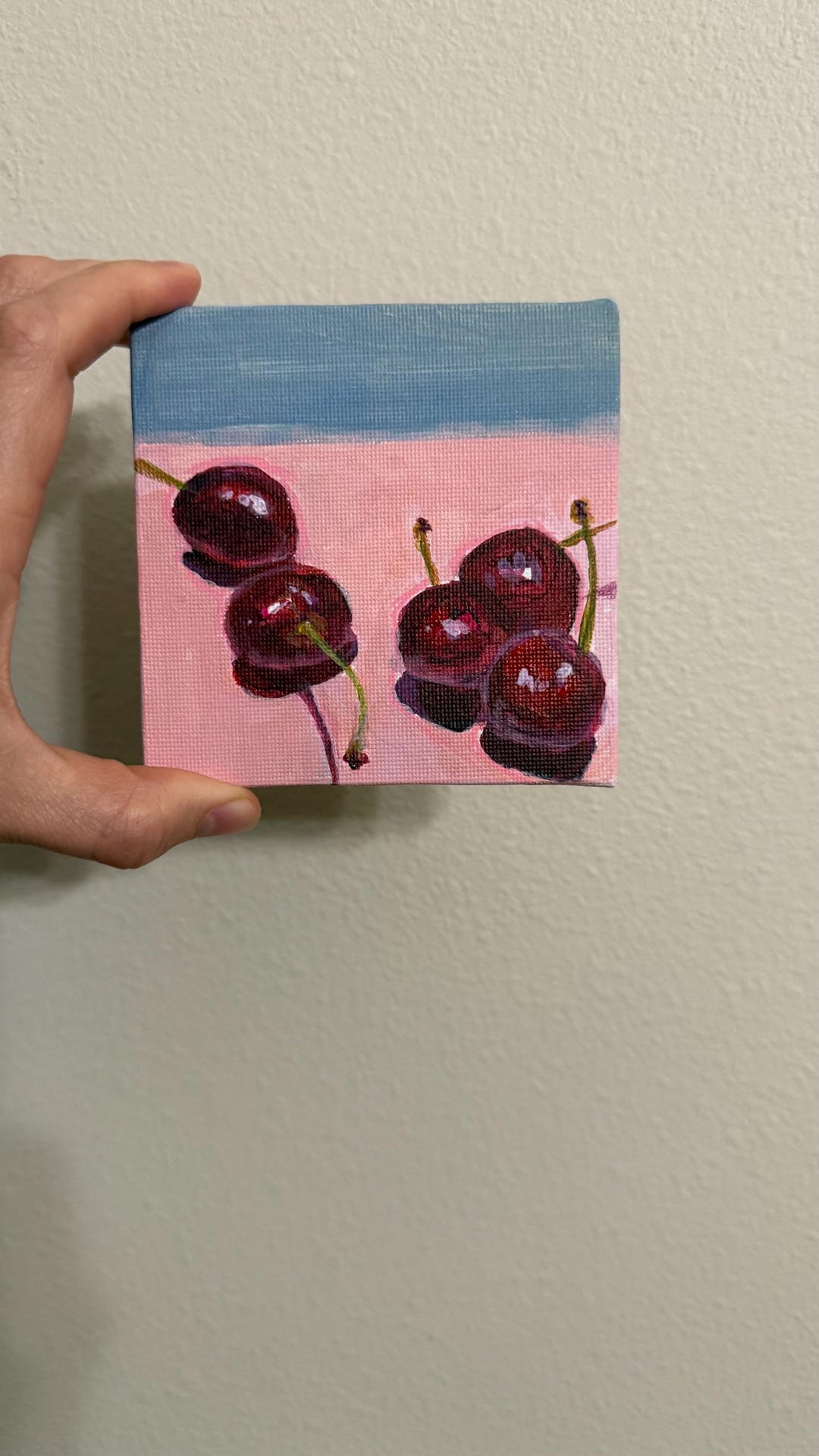 Original Acrylic Painting of the Bowl of Cherries - Etsy