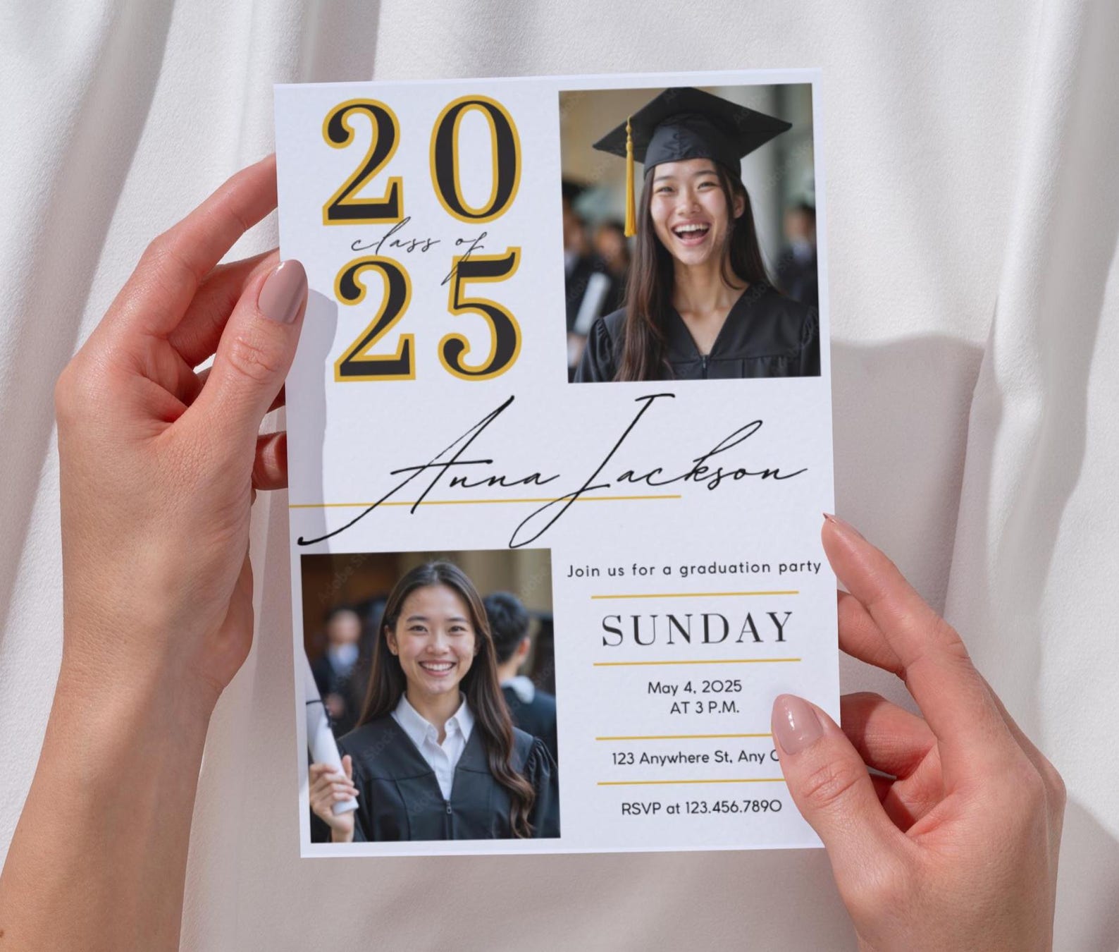 Graduation Invitation 2025, Graduation Announcement Template, Editable ...