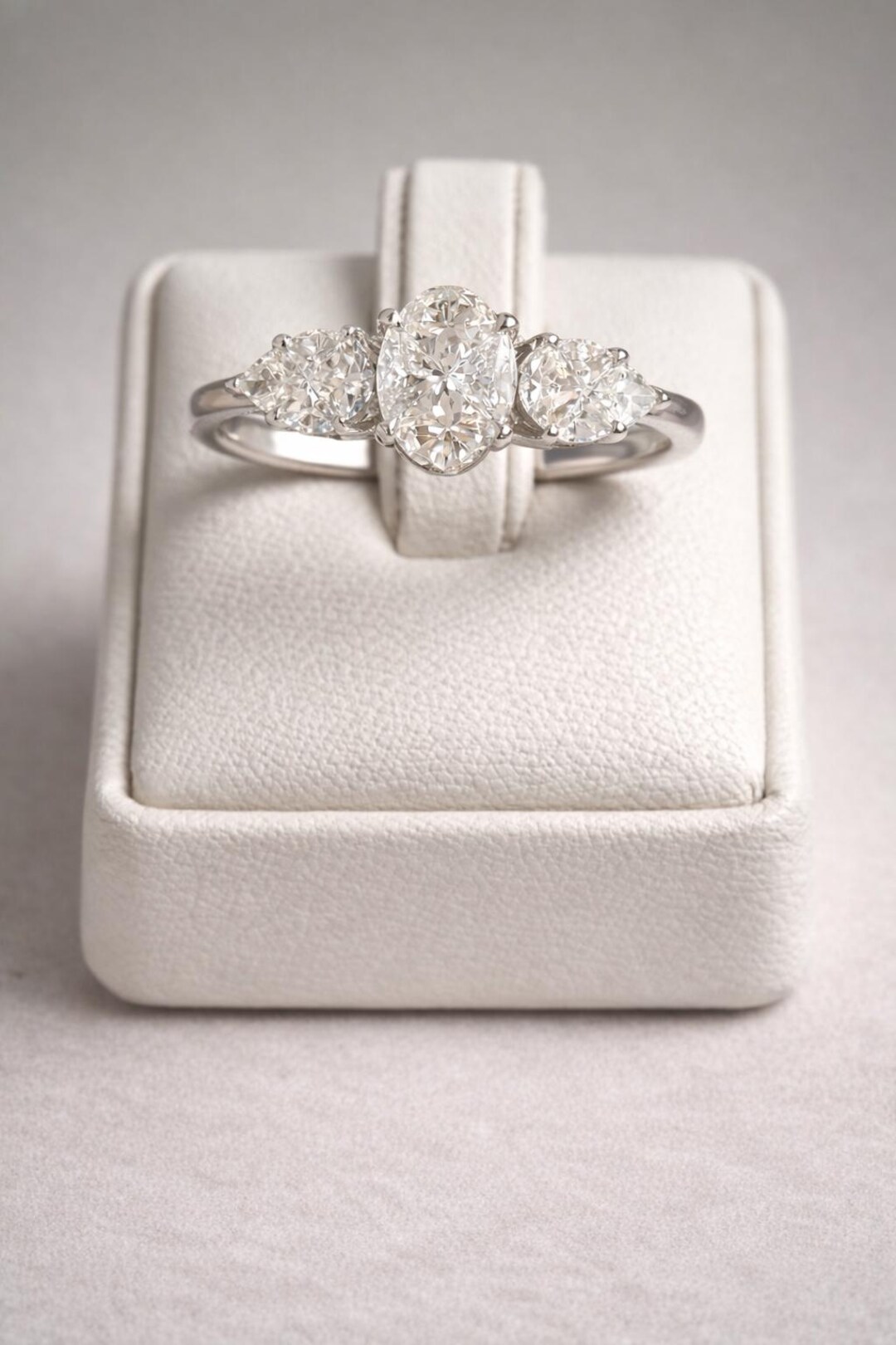 OVAL, Pear Illusion Diamond Ring - Etsy