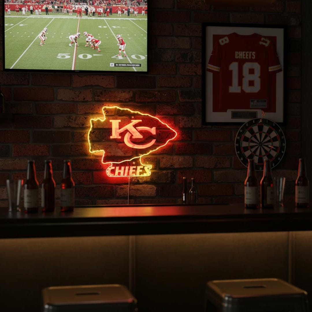 Kansas City Chiefs Light up LED Sign, Gift for Soccer Player, Kid Room ...