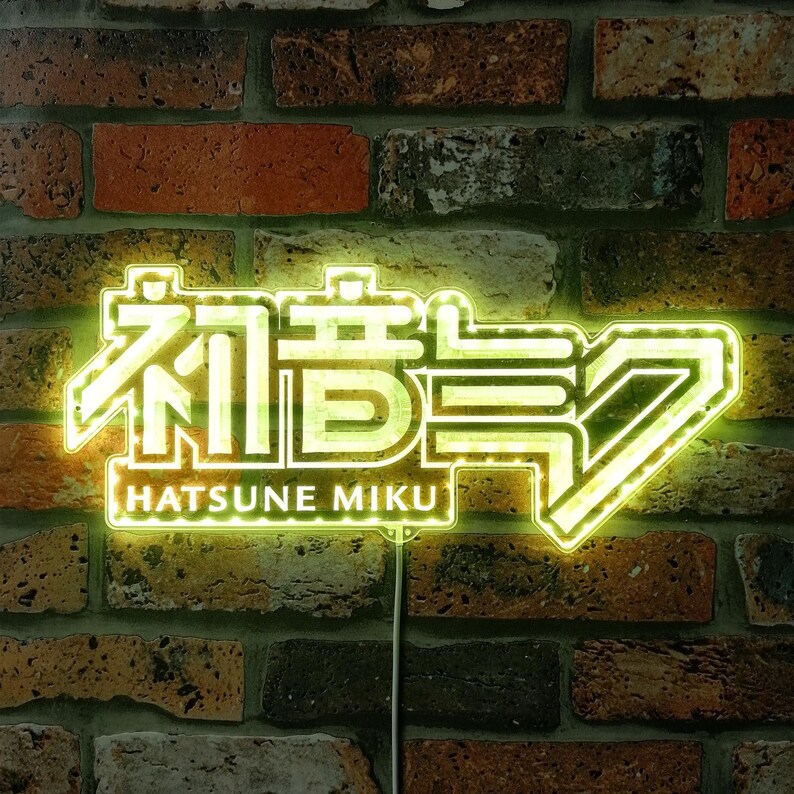 Hatsune Miku Light up LED Sign , LED Game Room Decor With Multi Colors ...