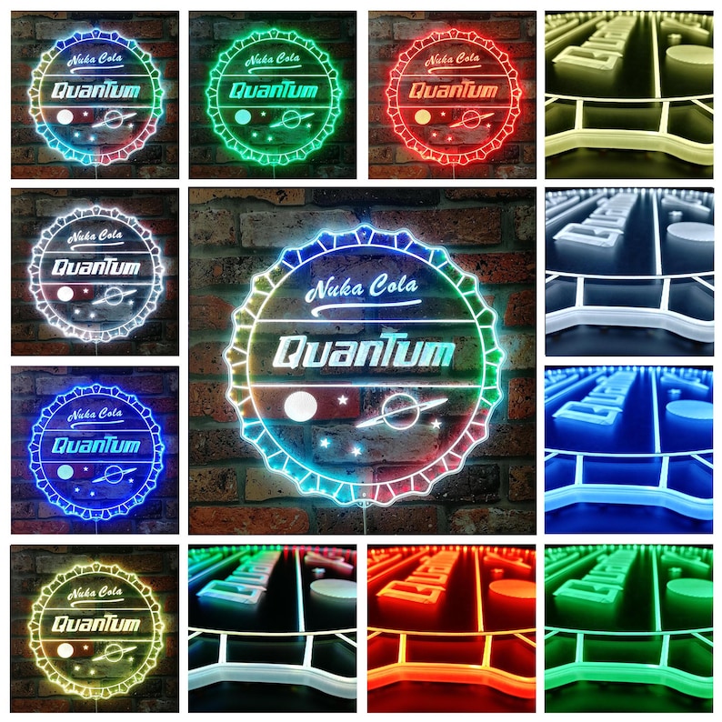 Nuka Cola Quantum Light up LED Sign , LED Game Room Decor With Multi ...