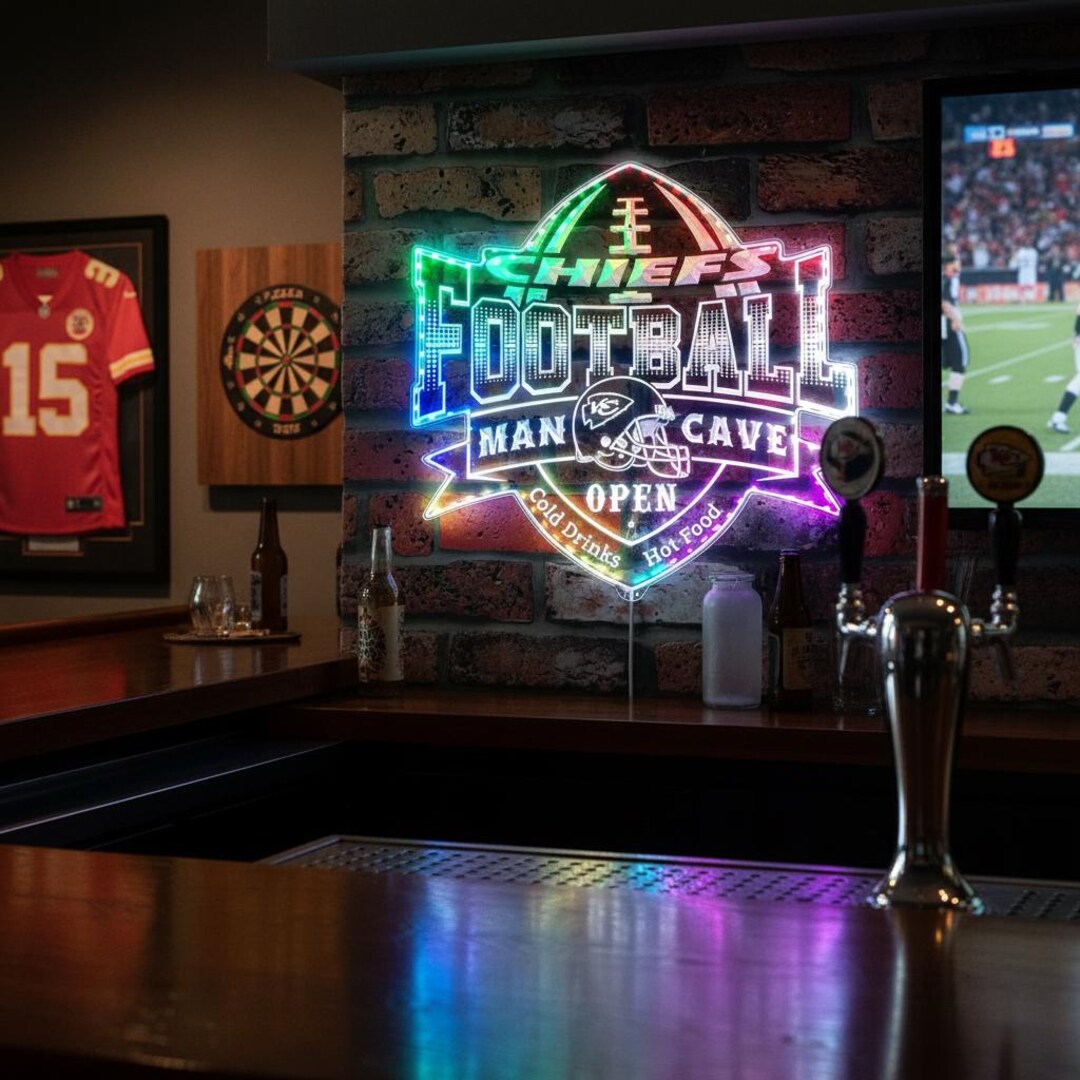 Kansas City Chiefs Light up LED Sign, Gift for Soccer Player, Kid Room ...