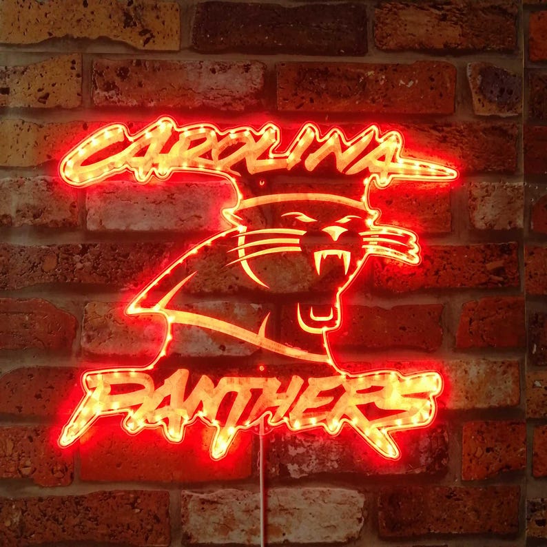 Carolina Panthers Light up LED Sign, Gift for Soccer Player, Kid Room ...