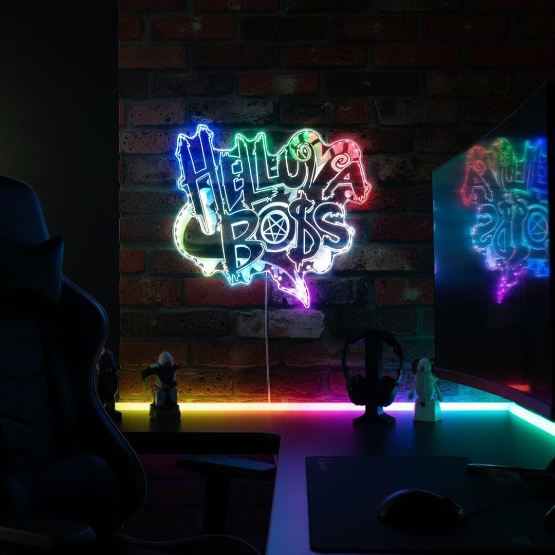 Helluva Boss Light up LED Sign , LED Game Room Decor With Multi Colors ...