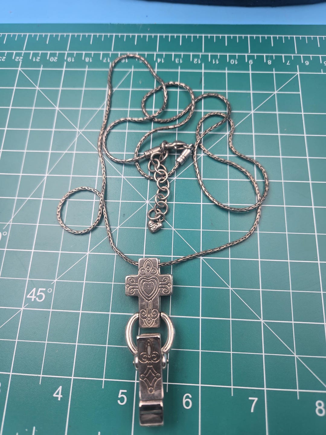 BRIGHTON Cross Reversible Badge Clip Necklace - Etsy