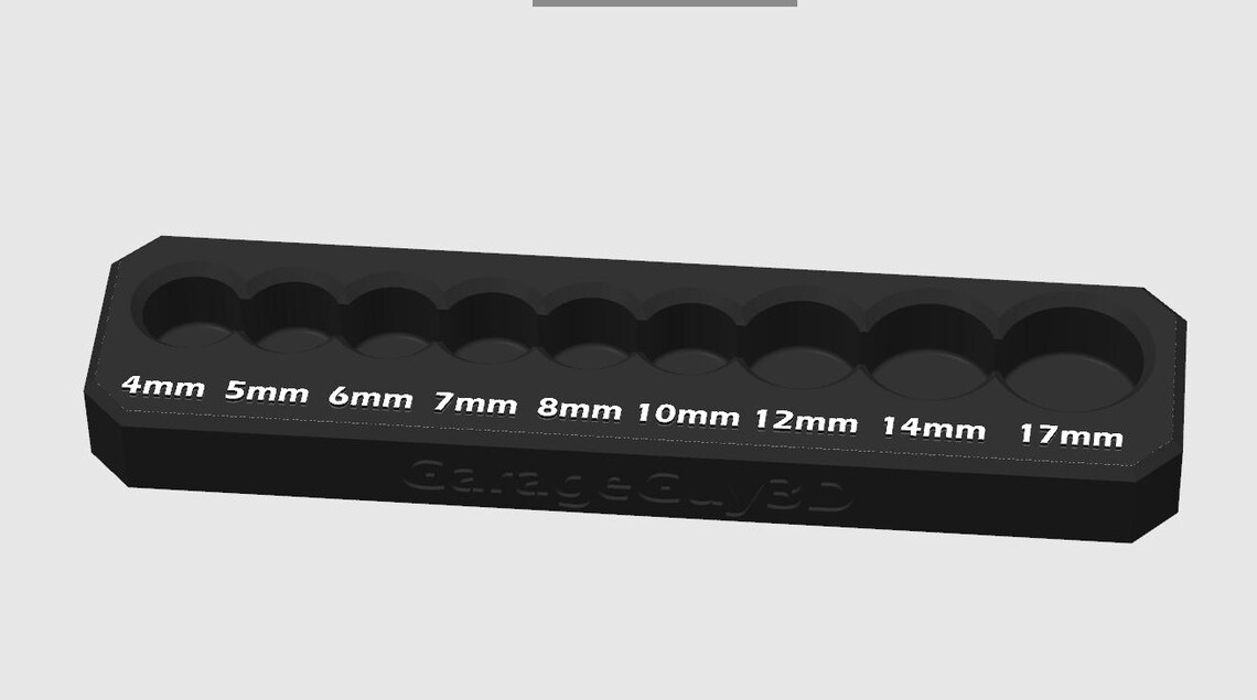 HARBOR FREIGHT METRIC 9 Piece Hex Socket Set Holder 1/2in + 3/8in Drive ...