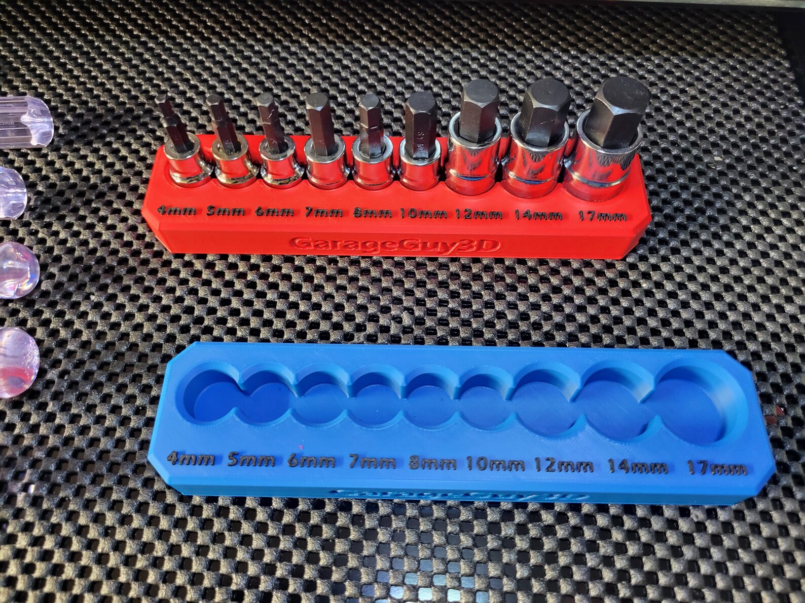 HARBOR FREIGHT METRIC 9 Piece Hex Socket Set Holder 1/2in + 3/8in Drive ...