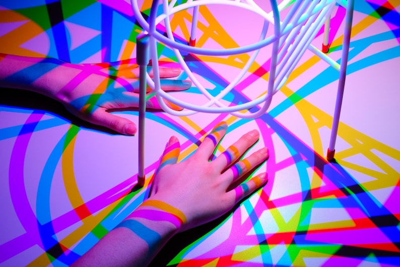 CMYK Projection Lamp: Colorful Shadow Table or Floor Light - Etsy