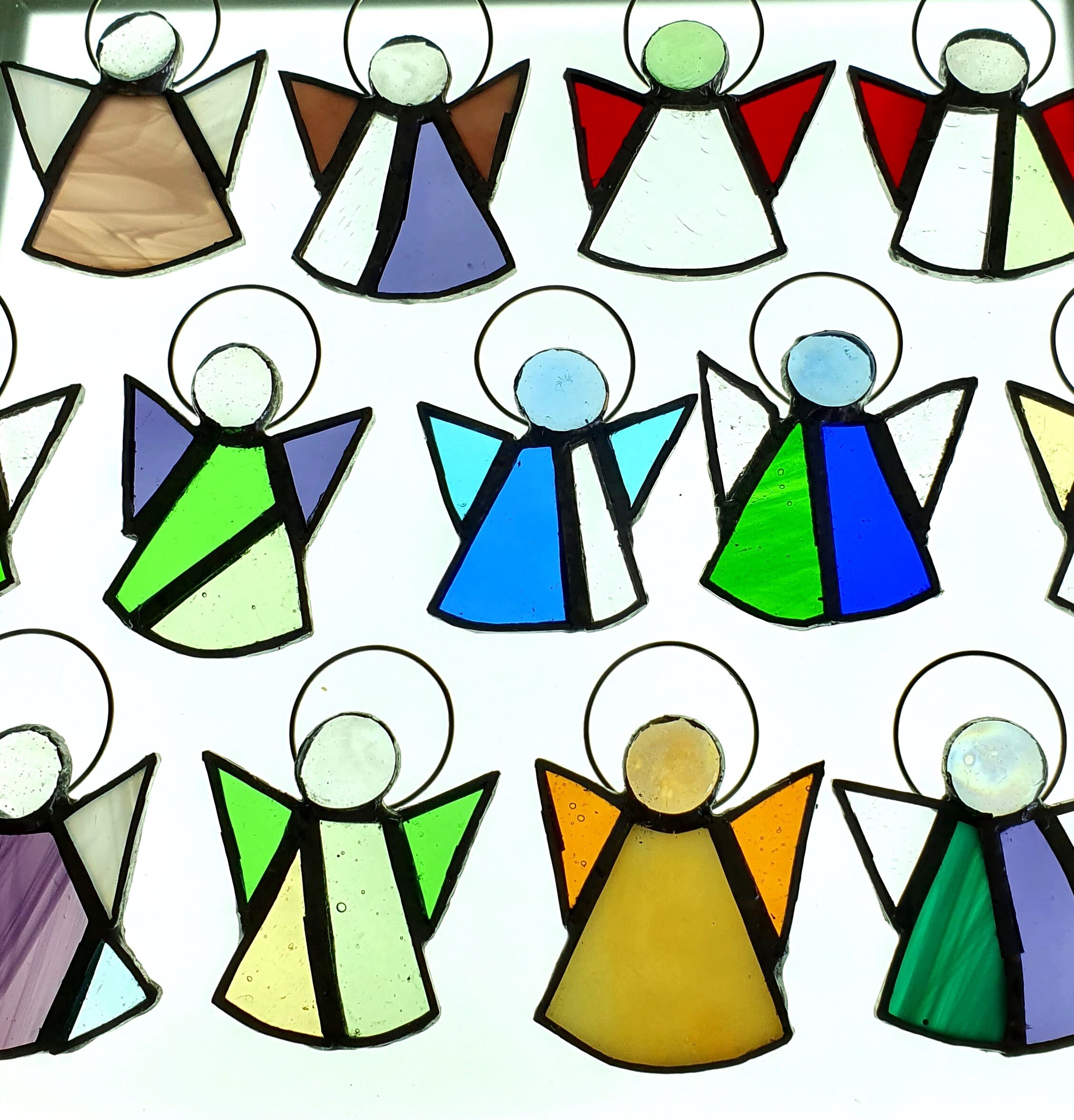 Patchwork Stained Glass Angel Suncatcher Hanging Ornament - Etsy