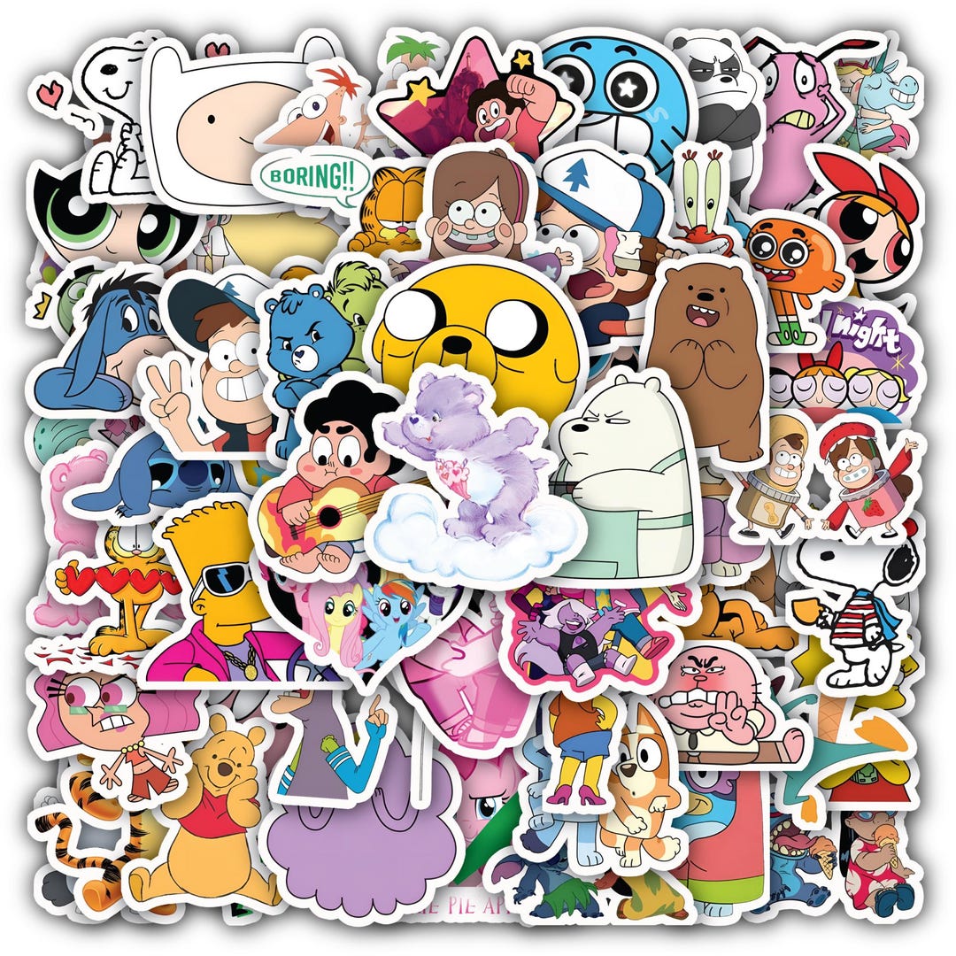 Buy Cartoon Movie Figure Stickers Sheet- Decals for Laptop, Gifts 40 ...