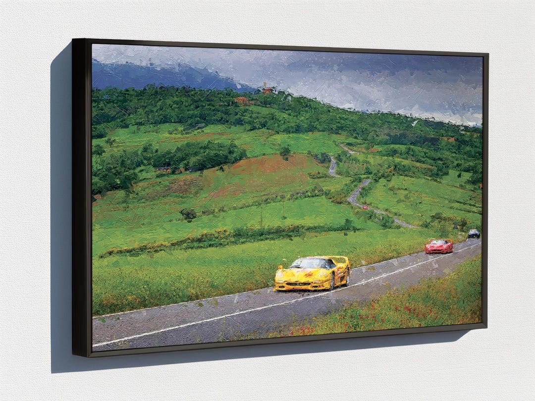 Scenic Supercar Drive – Digital Painting of Sports Cars in Countryside ...
