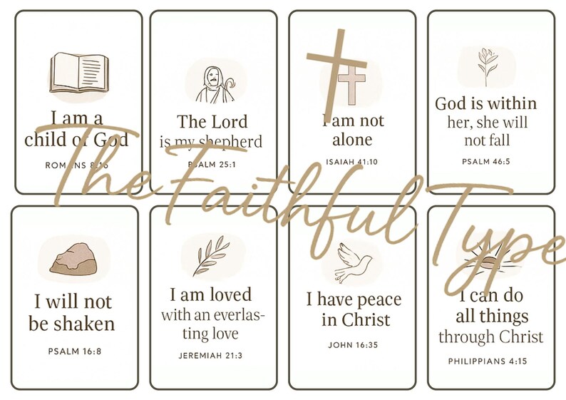 Christian Affirmation Cards | 11 Printable Bible Verse Cards for ...