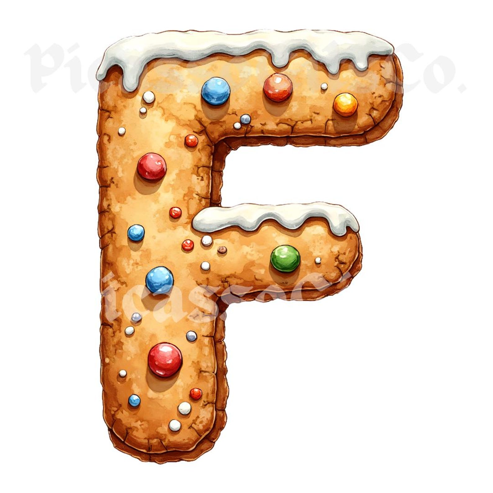 Gingerbread Alphabet PNG | Christmas Cookie Letters A–Z | Digital ...