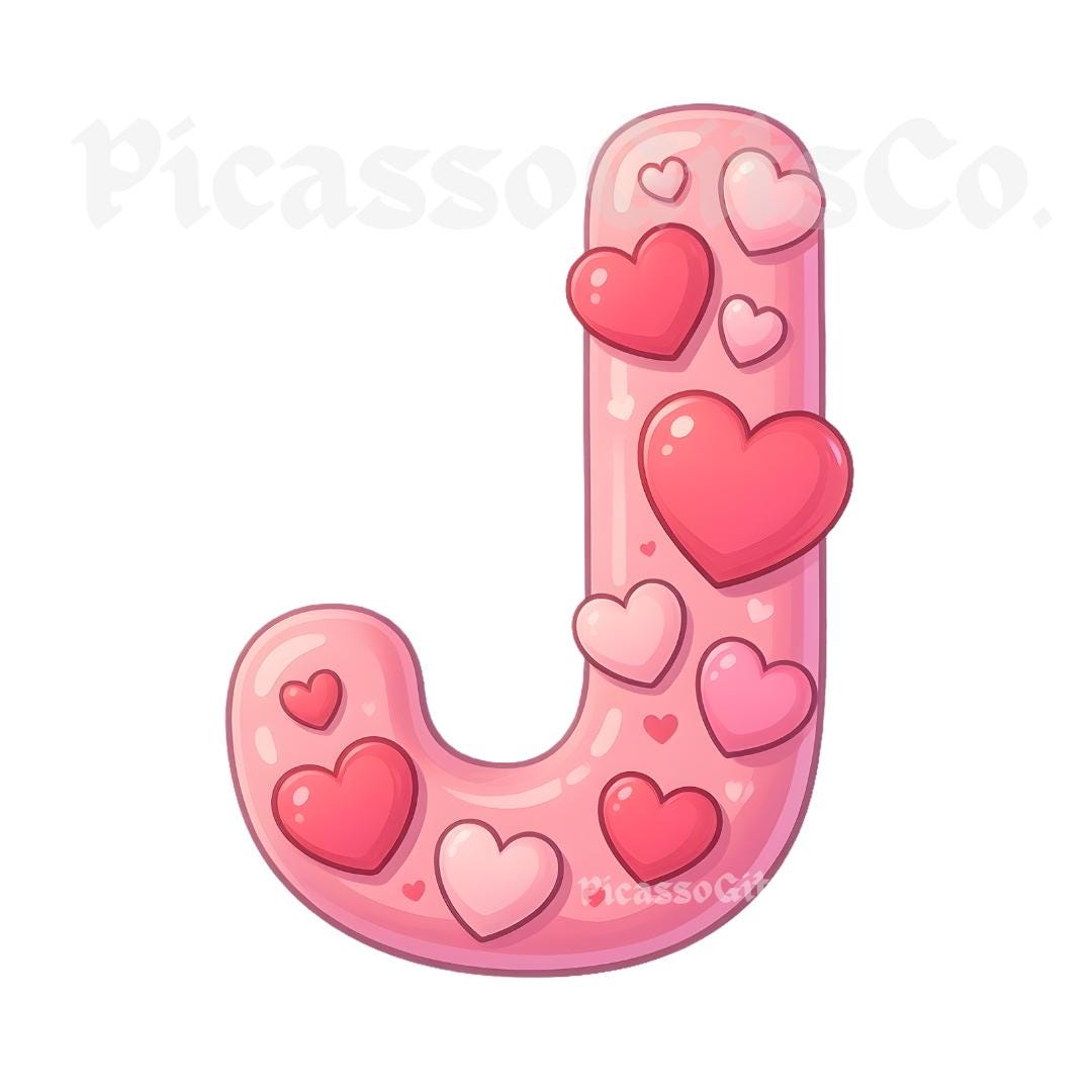 Valentine Heart Alphabet PNG – Classic Letters Clipart (digital ...