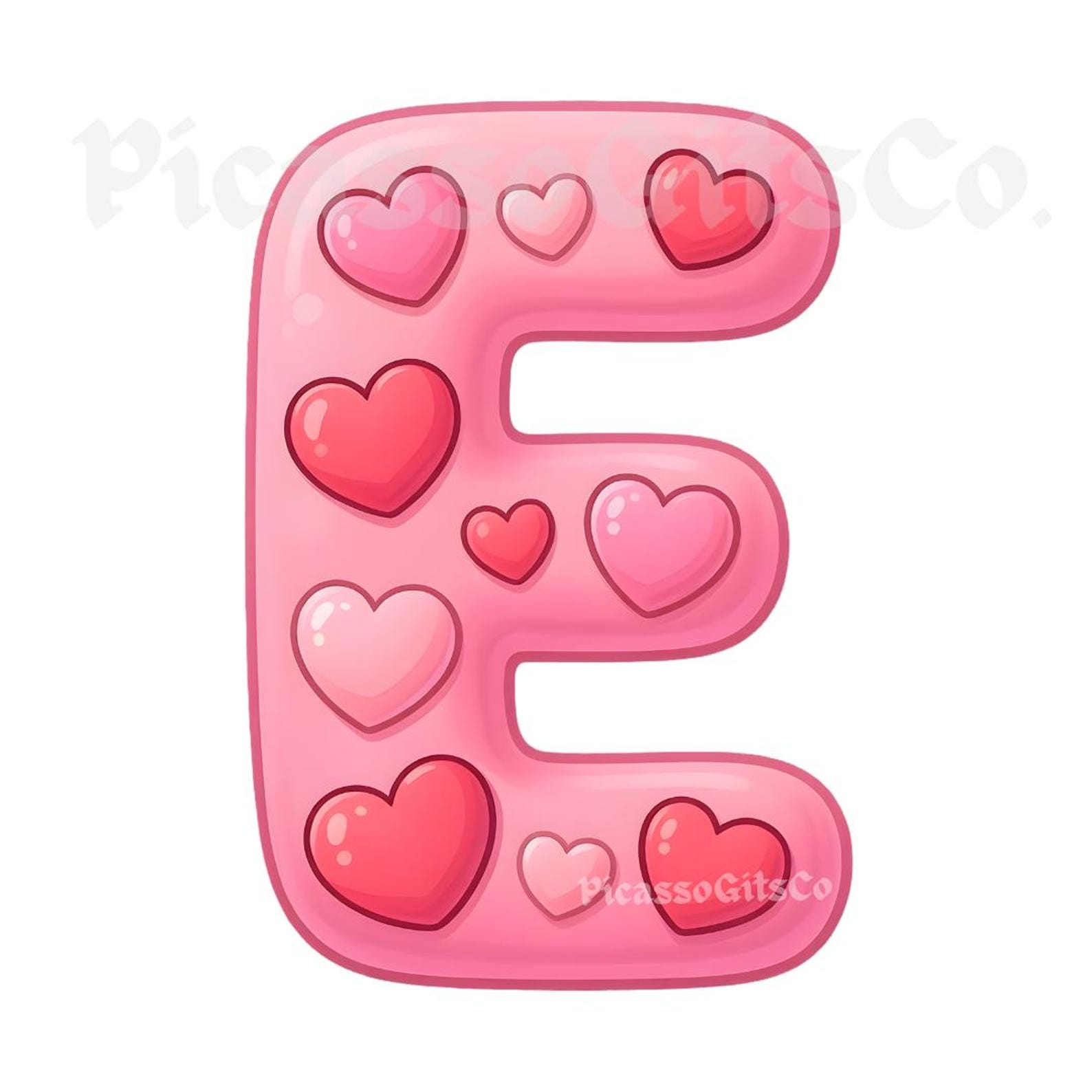 Valentine Heart Alphabet PNG – Classic Letters Clipart (digital ...
