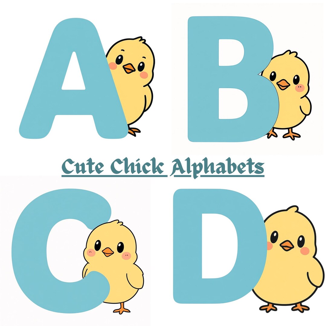 Easter Letters A-Z PNG, Cute Spring Chick Alphabet, Easter Alphabet ...