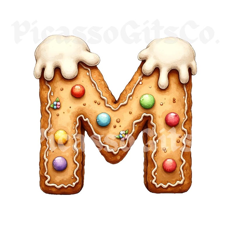Gingerbread Alphabet PNG | Christmas Cookie Letters A–Z | Digital ...