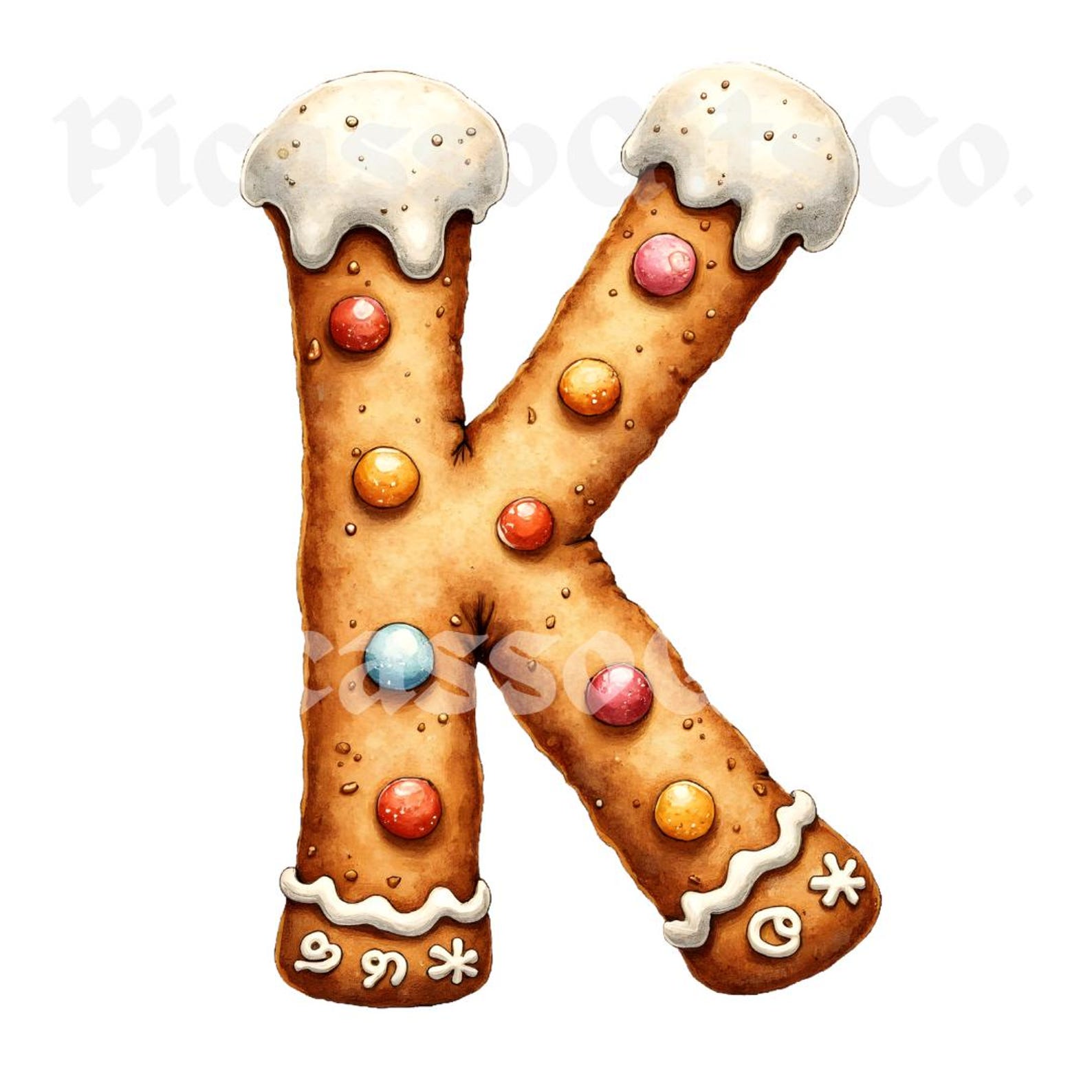 Gingerbread Alphabet PNG | Christmas Cookie Letters A–Z | Digital ...