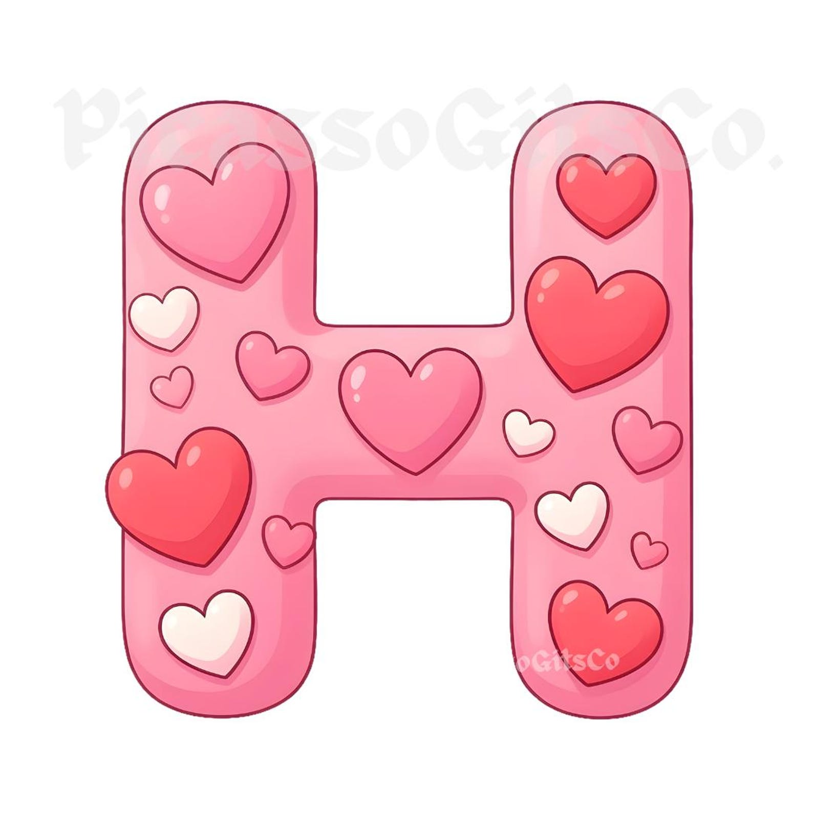 Valentine Heart Alphabet PNG – Classic Letters Clipart (digital ...