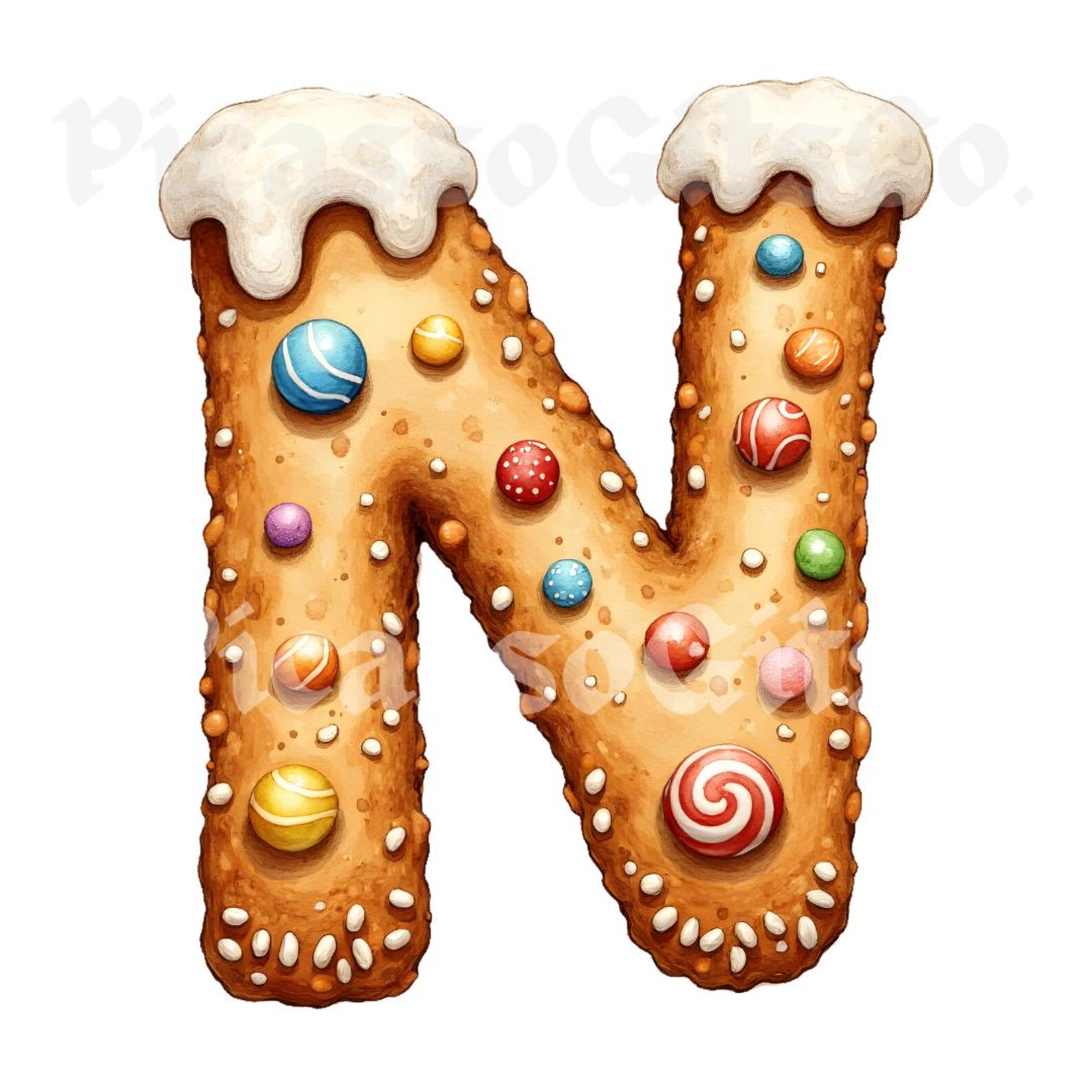 Gingerbread Alphabet PNG | Christmas Cookie Letters A–Z | Digital ...
