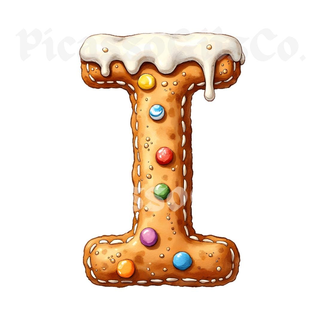 Gingerbread Alphabet PNG | Christmas Cookie Letters A–Z | Digital ...