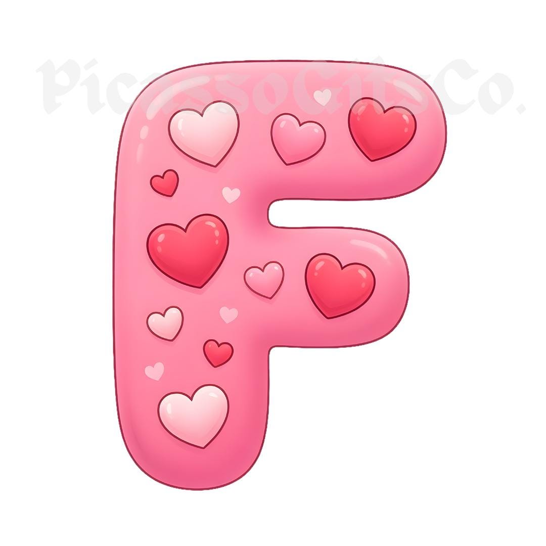 Valentine Heart Alphabet PNG – Classic Letters Clipart (digital ...