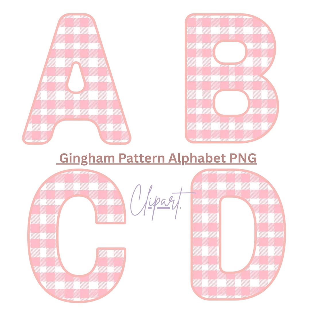 Gingham Alphabet PNG, Easter Pastel Checkered Letters, Spring Monogram ...