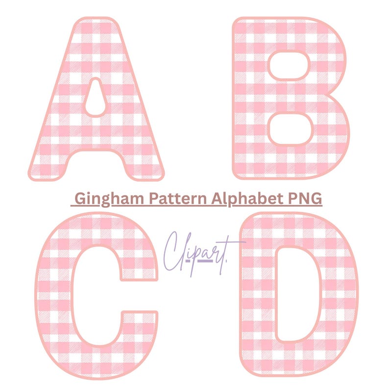 Gingham Alphabet PNG, Easter Pastel Checkered Letters, Spring Monogram ...