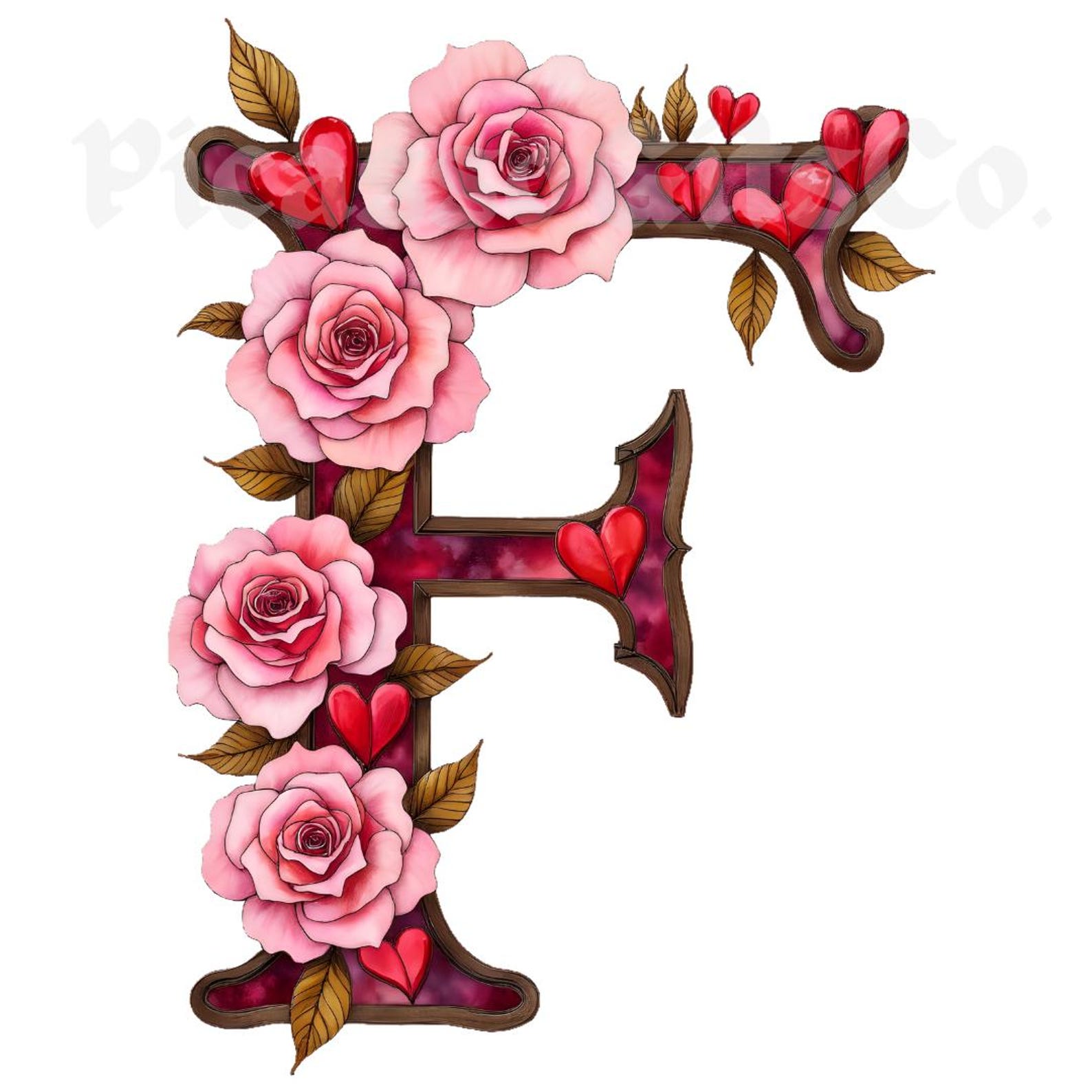 Valentine Alphabet PNG, Romantic Letters A–Z, Valentine Letter Set for ...
