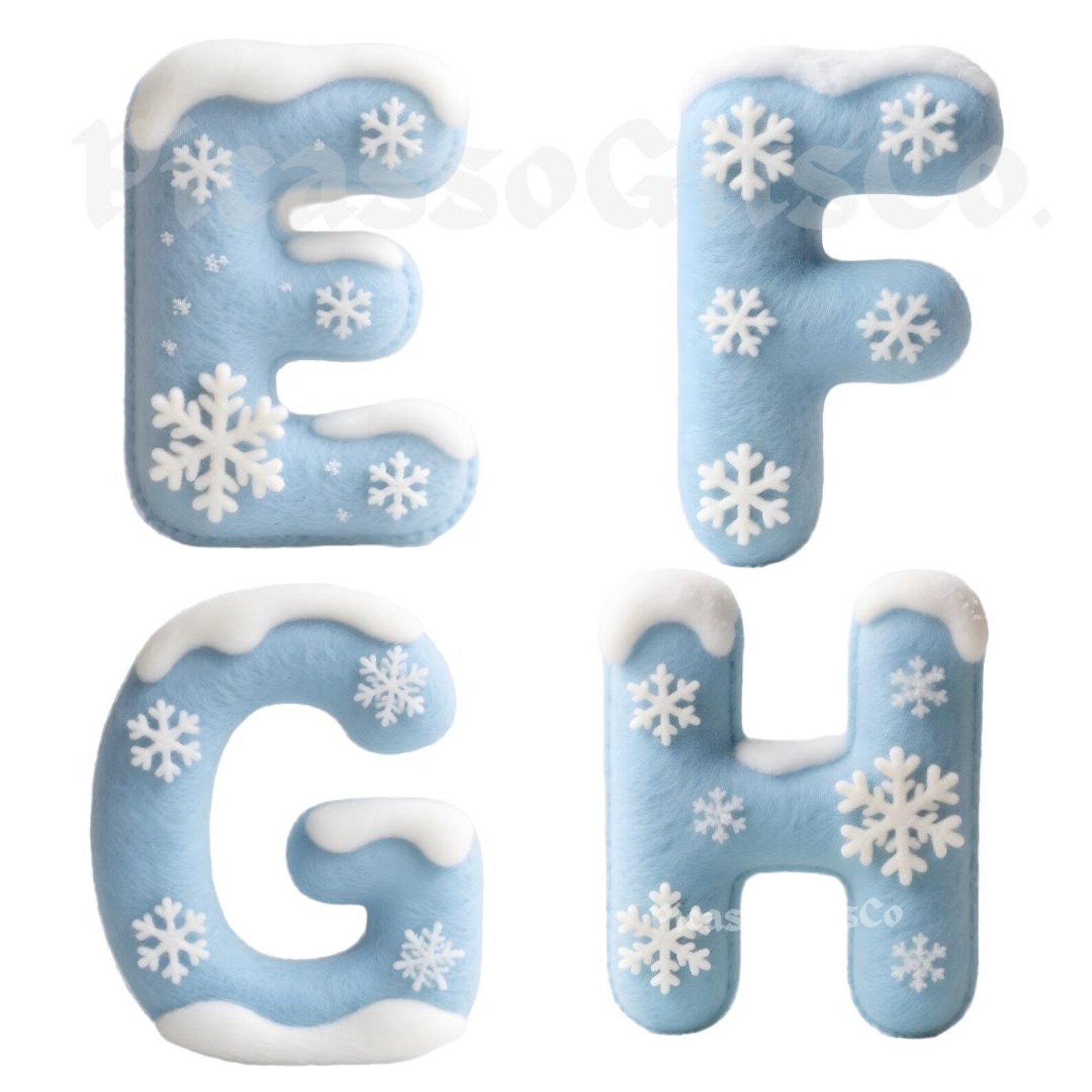 Soft Felt Winter Alphabet & Numbers Clipart – Cozy Snowflake Letters A ...