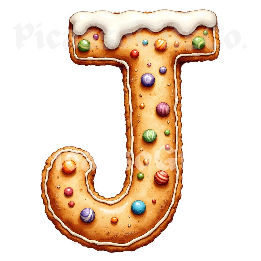 Gingerbread Alphabet PNG | Christmas Cookie Letters A–Z | Digital ...