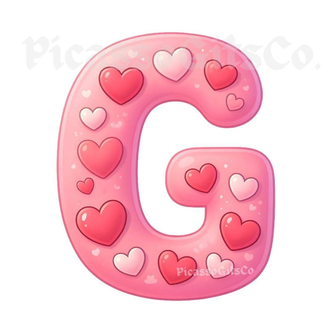 Valentine Heart Alphabet PNG – Classic Letters Clipart (digital ...