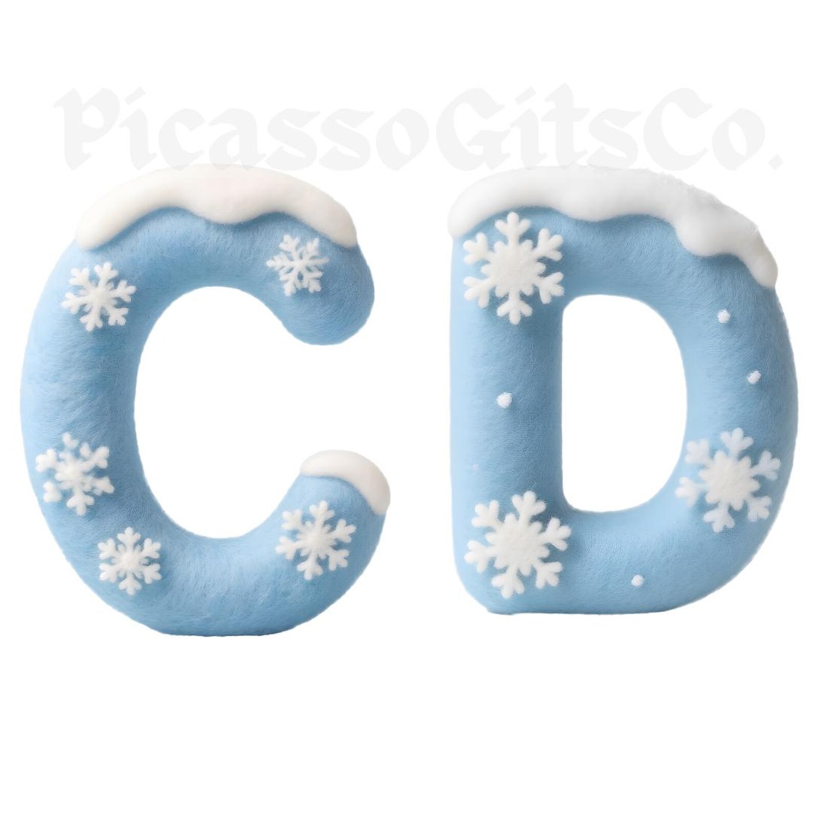Soft Felt Winter Alphabet & Numbers Clipart – Cozy Snowflake Letters A ...