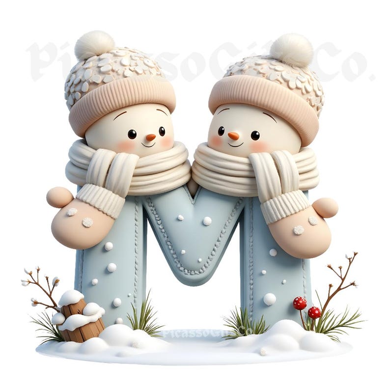 Winter Alphabet PNG, Mittens Theme A–Z, Letters Clipart for Kids Crafts ...