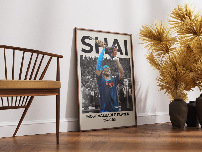 Shai Gilgeous-alexander MVP Poster | OKC Thunder Wall Art | 2024-25 ...