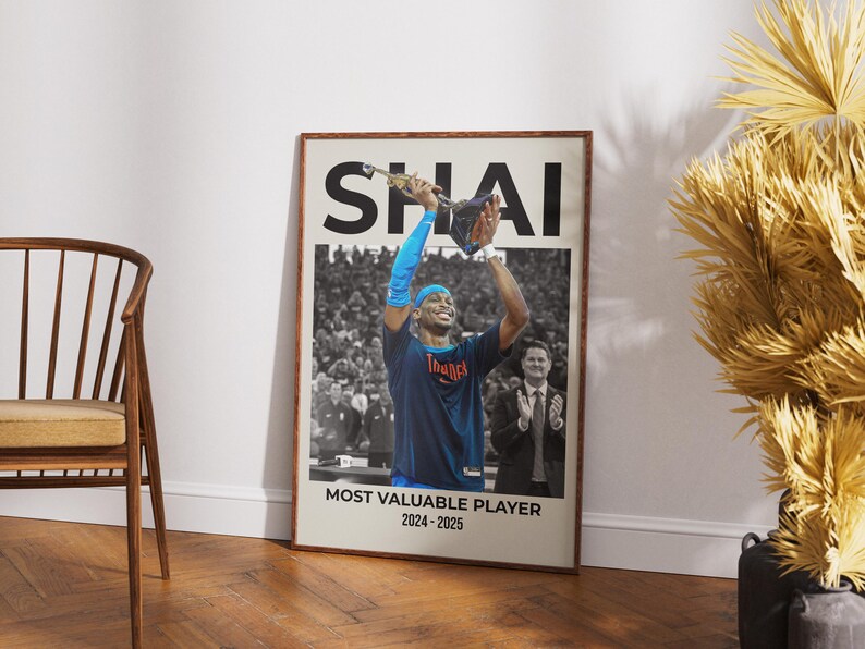 Shai Gilgeous-alexander MVP Poster | OKC Thunder Wall Art | 2024-25 ...