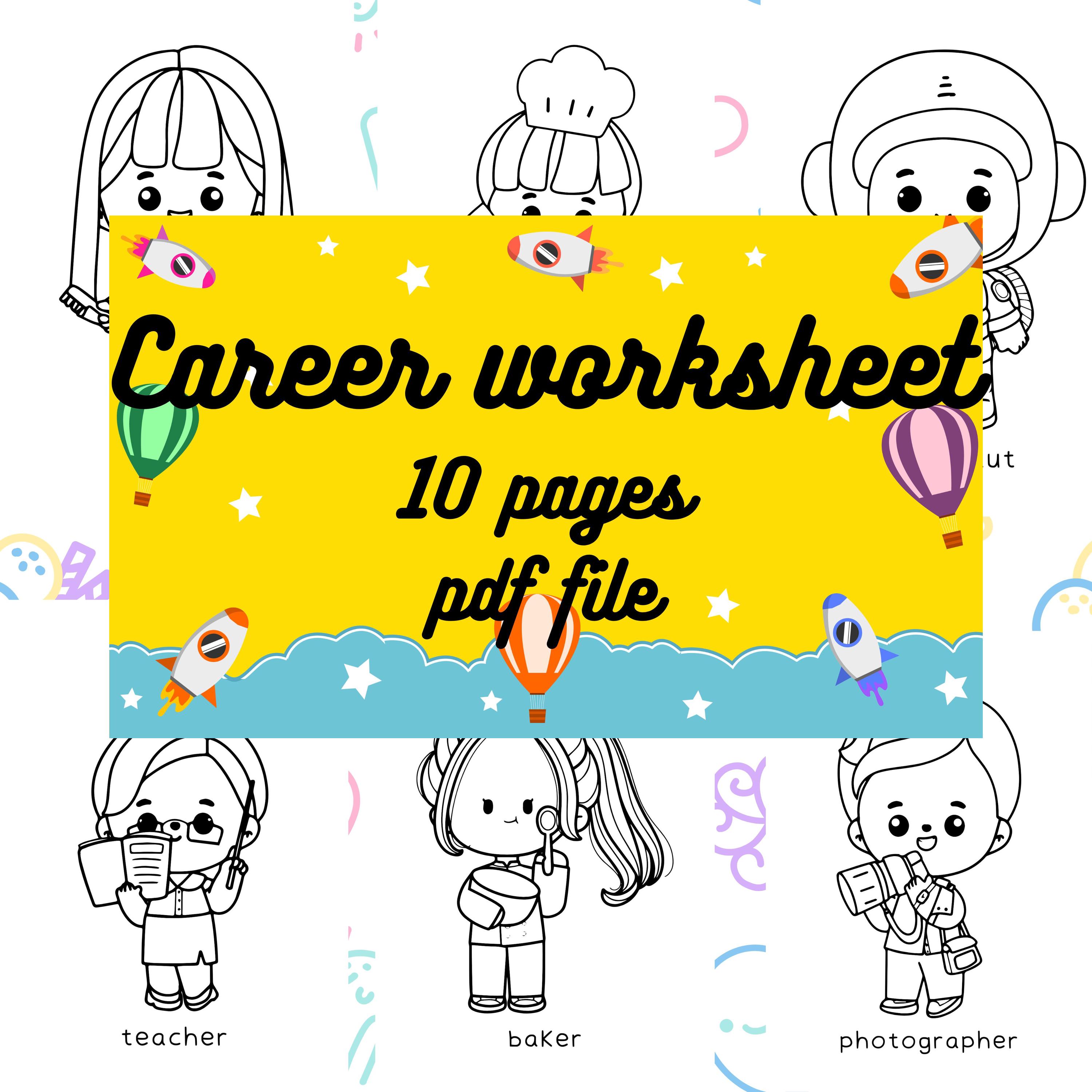 Preschool Career Coloring Pages | Greyscale Job Worksheets for Kids ...
