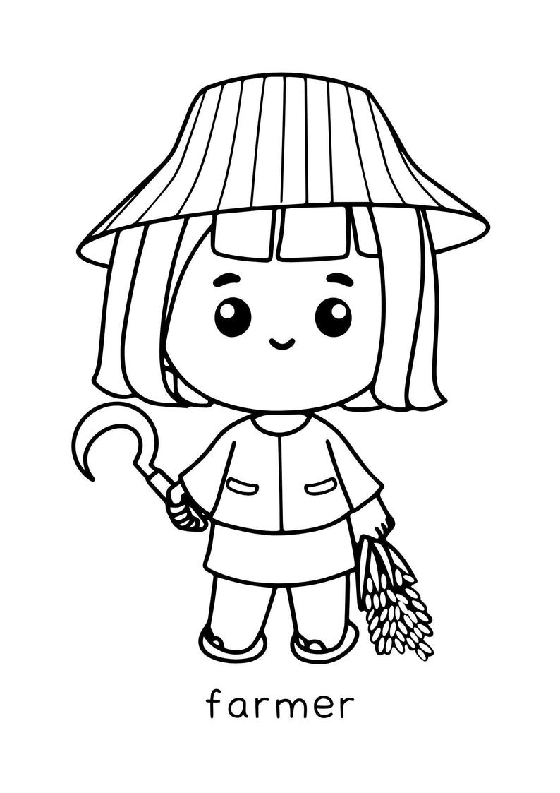 Preschool Career Coloring Pages | Greyscale Job Worksheets for Kids ...